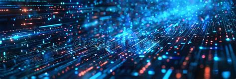 This Is A Futuristic Digital Data Stream Background Featuring Blue And