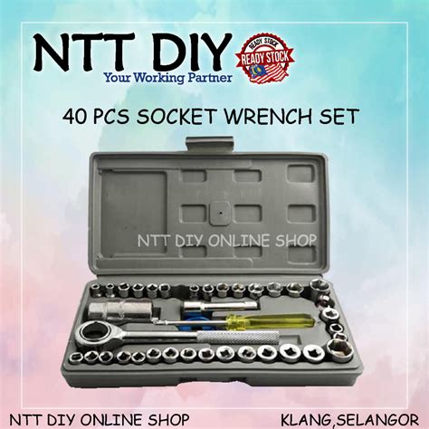 Ntt Diy 1 4 X 3 8 X 40pcs Combination Box Socket Set [ Ready Stock ] Shopee Malaysia