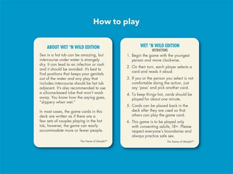 Ice Breaker Swinger Game Wet N Wild Edition Sex Game The Game Of