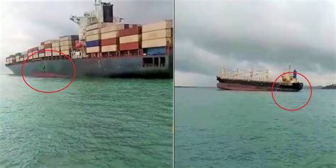 Collision Between Container And Bulk Carrier In Singapore Strait