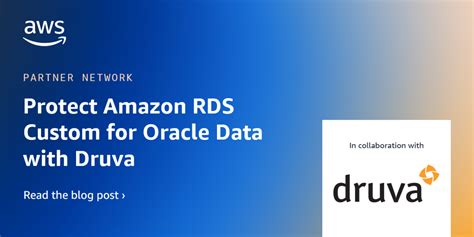 how to protect amazon rds custom for oracle data with druva aws