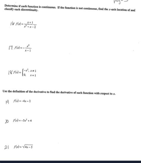 Solved Determine If Each Function Is Continuous If The Chegg