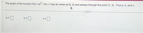 solved the graph of the function f x ax2 bx c ﻿has its