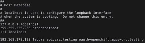 accessing a remote codeready containers installation with macos open