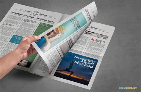 Stacked Newspaper Advert Mockup For Print Ads