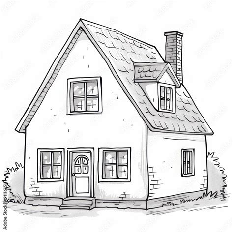 Black And White House Outline For Coloring Free Printable House House Coloring Sheet
