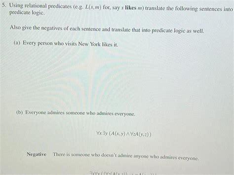 [answered] 5 using relational predicates e g l s m for say s likes m