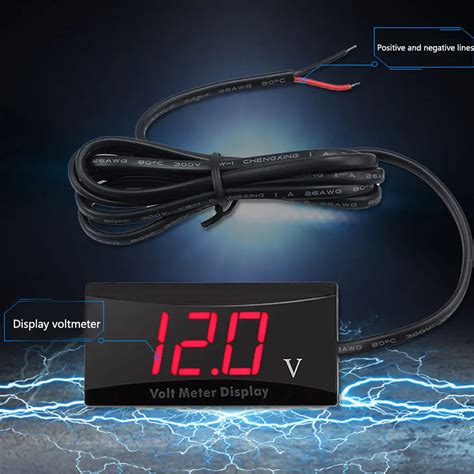 자동차 오토바이 디지털 Led 디스플레이 전압 볼트 게이지 전압계 패널 미터 방수 디지털 디스플레이 전압계볼트 계량기 Aliexpress