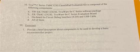 Solved 10 Tiva Im C Series Tm4c123g Launchpad Evaluation