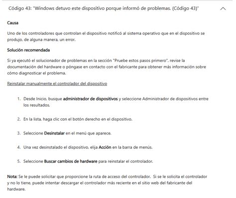 Código De Error De Controlador De Dispositivo De Gráficos 43 — Acer Community