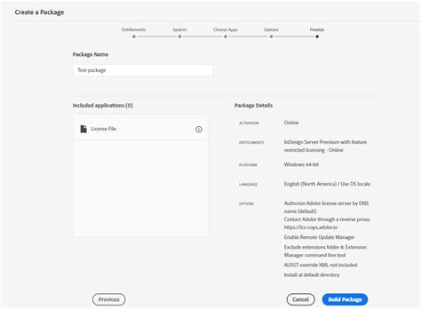 Create InDesign Server Packages Using Admin Console