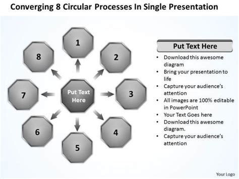 Circular Processes In Single Presentation Flow Diagram PowerPoint Slides
