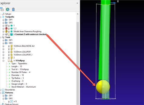 Model Area Clearance Roughing Toolpath Fails To Machine Undercut Areas Of Model In Powermill