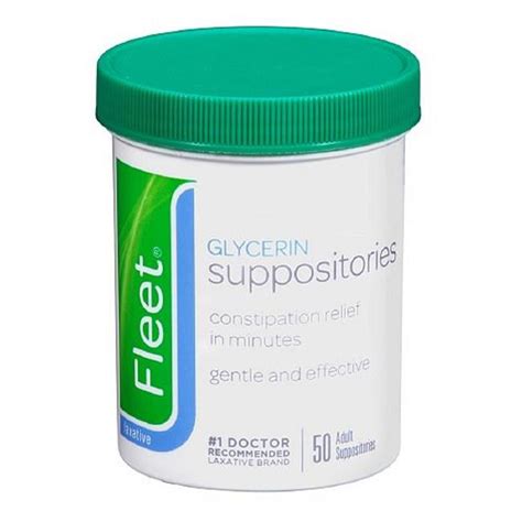 Fleet Laxative Glycerin Suppositories For Adult Constipation 50 Count