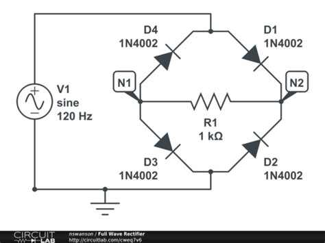 Full Wave Rectifier Circuitlab