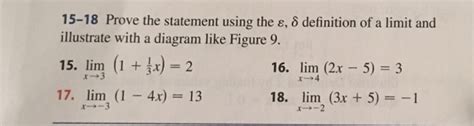 Solved Prove the statement using the ε δ definition Chegg