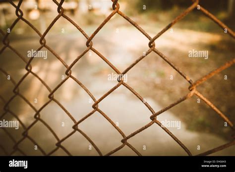 Rusty Chain Link Fence Stock Photo Alamy