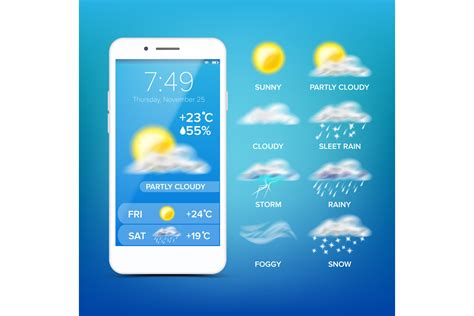 Weather Forecast App Vector Realistic Graphic By Pikepicture Creative Fabrica