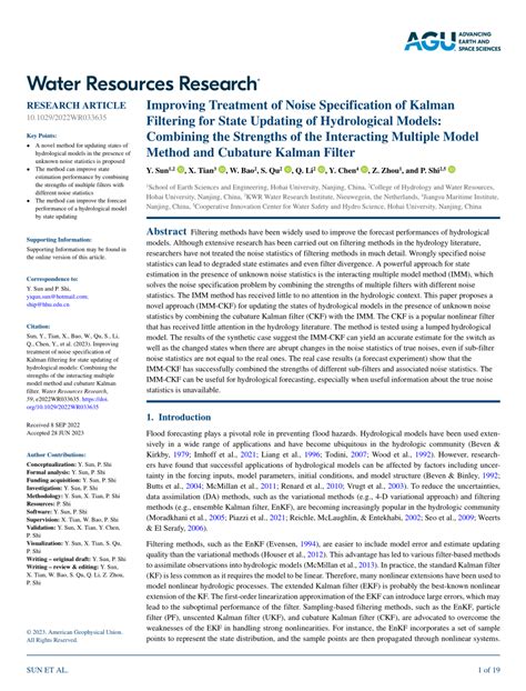 Improving Treatment Of Noise Specification Of Kalman Filtering For State Updating Of