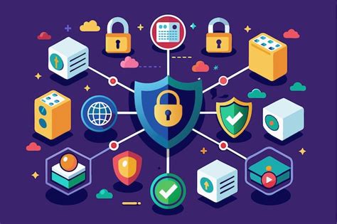 This Illustration Depicts Secure Sockets Data Protection Icons And Network Security Measures