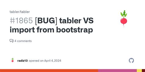 [bug] tabler vs import from bootstrap · issue 1865 · tabler tabler