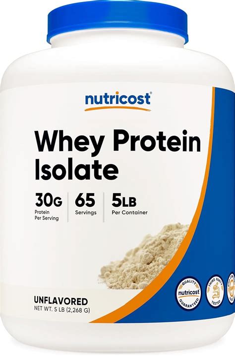 Nutricost Whey Protein Isolate Powder Unflavored 5lbs