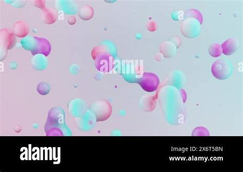 Pastel Colors Meta Balls Morphing 3d Blobs Seamless Loop High Quality 4k Footage Stock Video