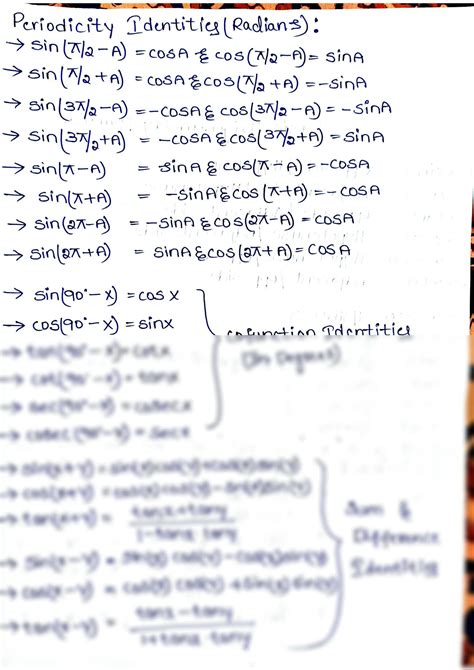 SOLUTION Basic Trigonometry Formulas Studypool