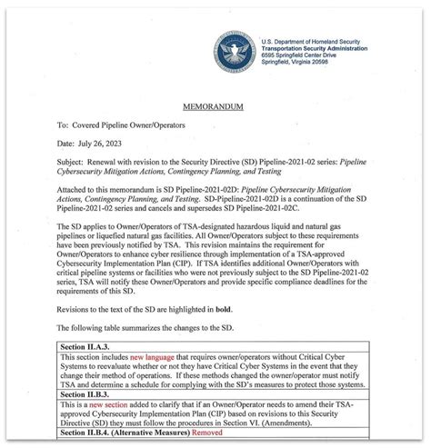 Mike Wilkes On Linkedin Tsa Pipeline Cybersecurity Guidance Incidentresponse Testing