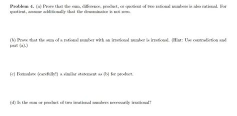 Solved Problem 4 A Prove That The Sum Difference Chegg Com