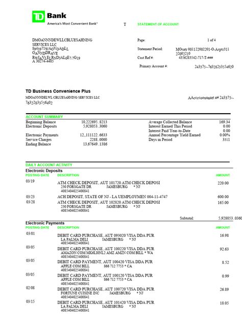 Downloadable Bank Statement Example Pdf Debit Card Credit Card