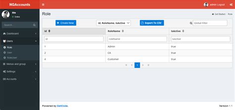 ng account manager angular 7 based app core web api mysql