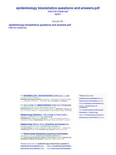 Epidemiology Biostatistics Questions And Answers Epidemiology Biostatistics Questions And
