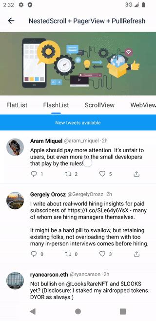 React Native 嵌套滚动三件套 React Native 开发指南