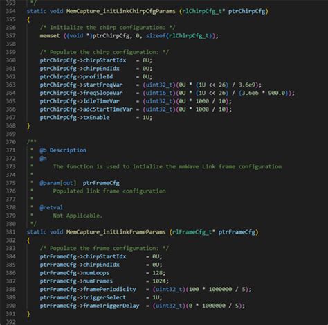 AWR BOOST Chirp Configuration Code That Runs On The Device Or Using MmWave Studio Sensors