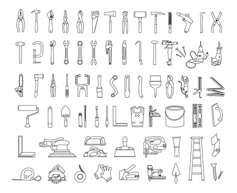 Premium Vector | Repair Tools Lineart Vector Illustration