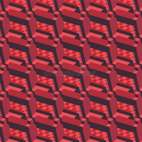 red elegant isometric repeating pattern with construction look stock