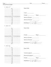 Parent Function Graphs Note Sheet Pdf Name Date Period Parent Function Graphs Parent