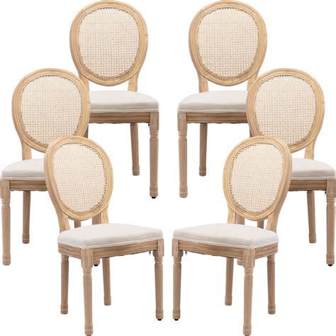 French Country Dining Chairs Set Of 6 Cream Kitchen And Dining Room