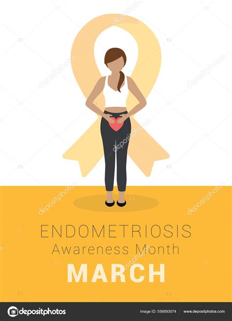 National Endometriosis Awareness Month March Info Graphic Stock Vector
