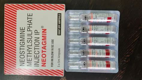 Neon Liquid Neostigmine Injection Packaging Size 5 Ampoules As