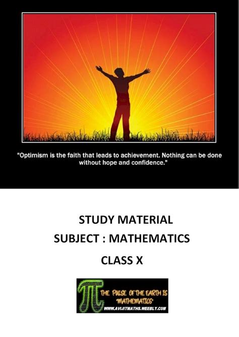 PDF STUDY MATERIAL SUBJECT MATHEMATICS CLASS Xavijitmaths Weebly Uploads