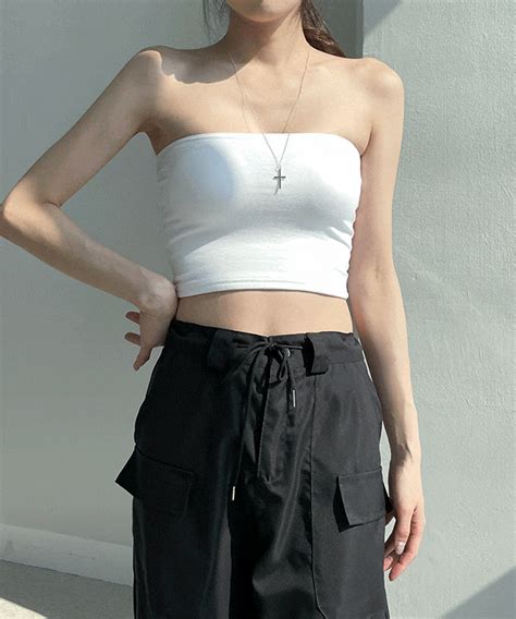 브리저튼 바스트up 탄탄쫀득 크롭 튜브 탑 에이블리