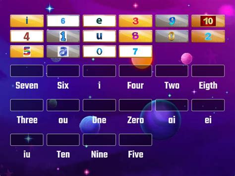 Vowels And Numbers Match Up