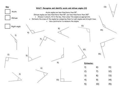 recognising and identifying angles teaching resources identifying