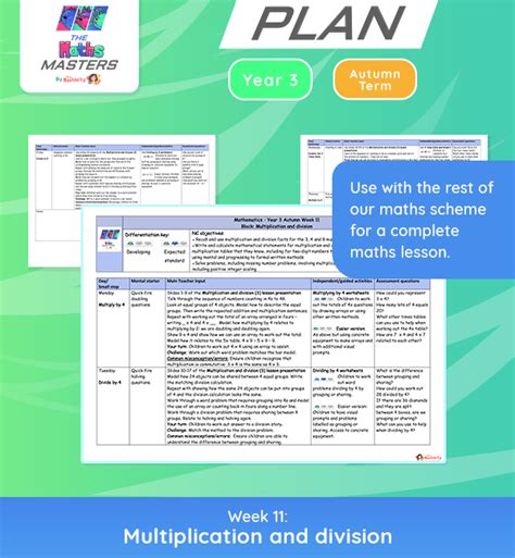 Year 3 Multiplication And Division Lesson Plan Autumn Block 3 Week 11 Year 3