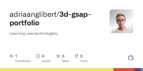 Github Adriaanglibert3d Gsap Portfolio Learning New Technologies