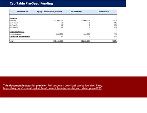 Convertible Note Calculator Excel Template Excel Xls