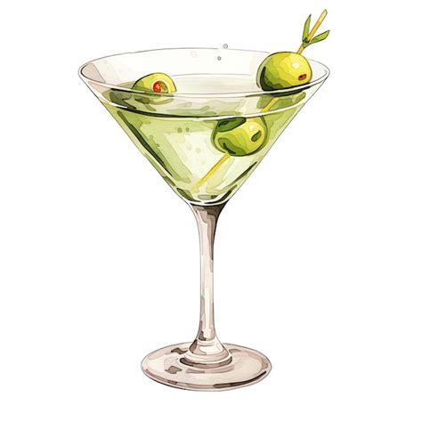 Premium Photo Beautiful Martini Cocktail Watercolor Drink Clipart