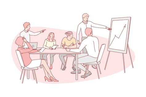 Presentationbusinessteamworktrainingconcept Male Index Profit Vector